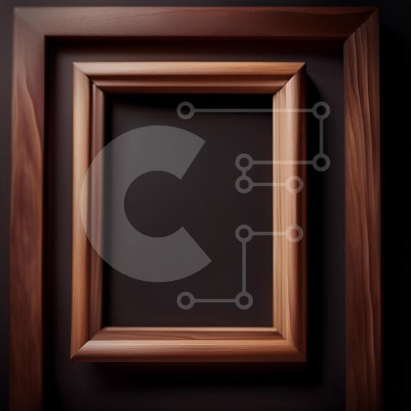 Empty Wooden Frame on Dark Wall - Interior Decor stock photo | Creative ...