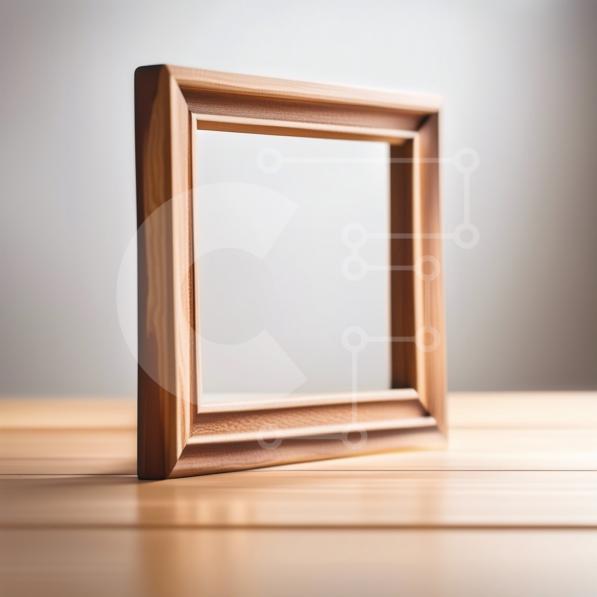 Simple and Elegant Wooden Picture Frame on a Wooden Table stock photo ...