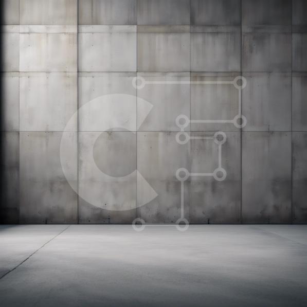 Minimalist Concrete Room with High Ceilings stock photo | Creative Fabrica