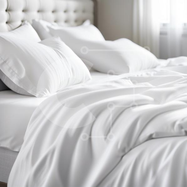 Neat and Tidy Hotel Room with a Well-Made Bed stock photo | Creative ...