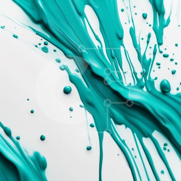 Vibrant Teal Paint Dripping in Fluid Motion on Smooth Surface stock ...
