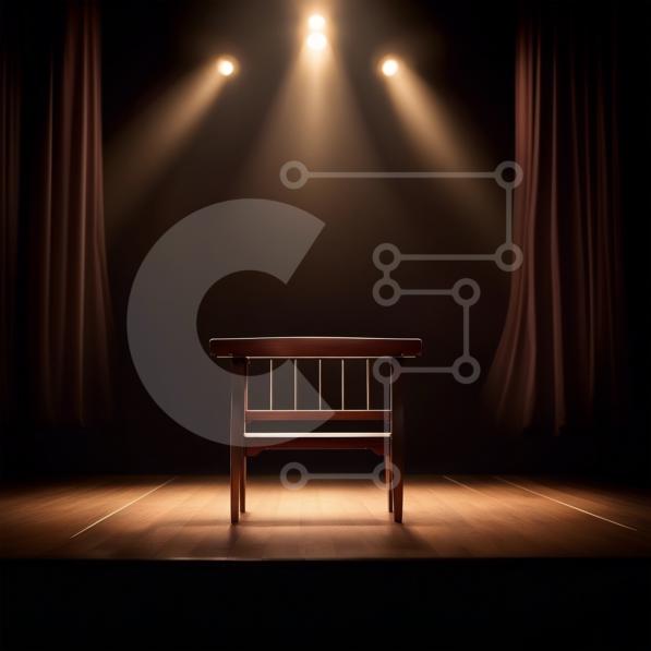 Dramatic Image of an Empty Chair on a Stage with Spotlights stock photo ...