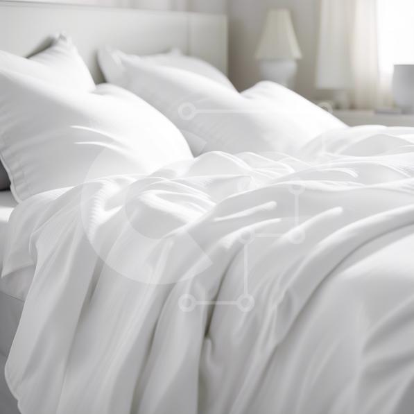 Comfortable and Well-Made Bed with White Sheets and Pillows stock photo ...