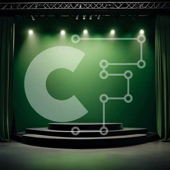 Download Minimalist Image of a Dark Green Stage with a Single Spotlight ...