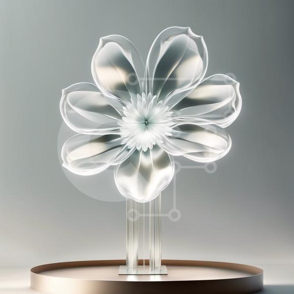 Beautiful Close-up of a White Flower on Clear Glass Base stock photo ...