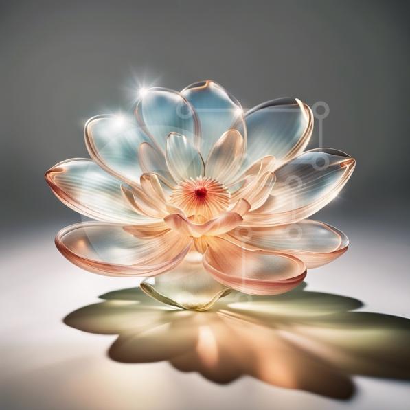 Stunning Glass Lotus Flower with Frosted Petals stock photo | Creative ...
