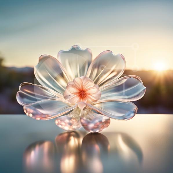Stunning Image of a Clear Glass Flower at Sunset stock photo | Creative ...