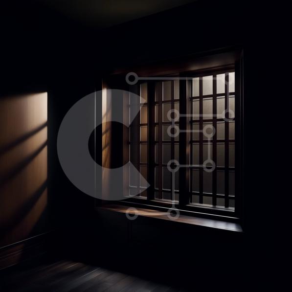 Cozy and Atmospheric Image of a Dark Room with Window and Wooden Floor ...