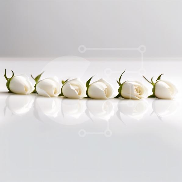 Elegant Picture of Five White Roses Arranged in a Row stock photo ...