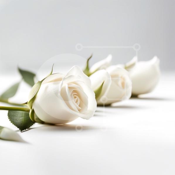 Elegant Picture of Four White Roses Arranged in a Row stock photo ...
