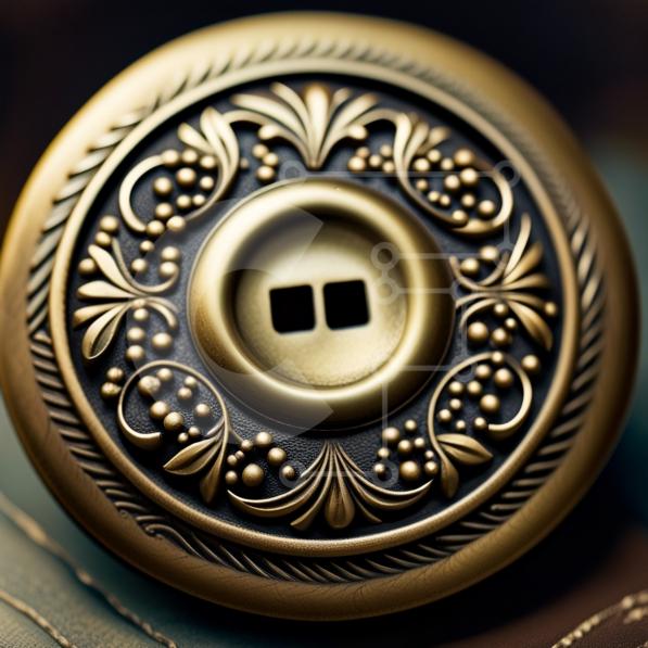 Beautiful Brass Button with Intricate Floral Design stock photo ...