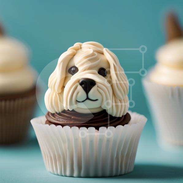 Delicious Chocolate Poodle Cupcake - Perfect Treat for Dog Lovers stock ...