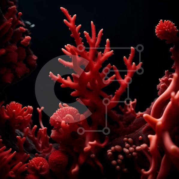 Stunning Image of a Red Coral Reef with Branching, Plate, and Mushroom ...