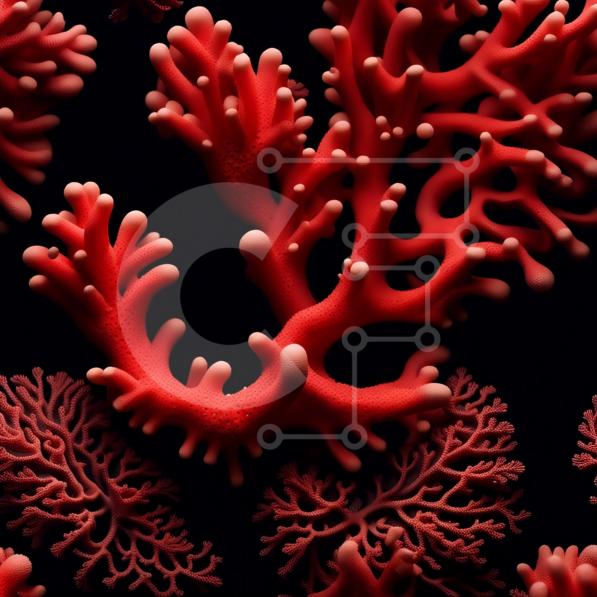 Vibrant Red Coral Reef with Branching, Plating, and Mound Corals stock ...