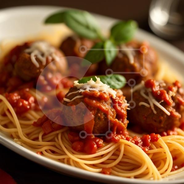 Satisfy your cravings with a plate of spaghetti and meatballs stock ...