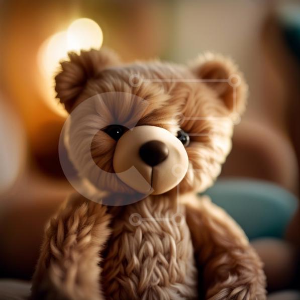 Adorable Picture of a Teddy Bear Sitting on a Couch stock photo ...