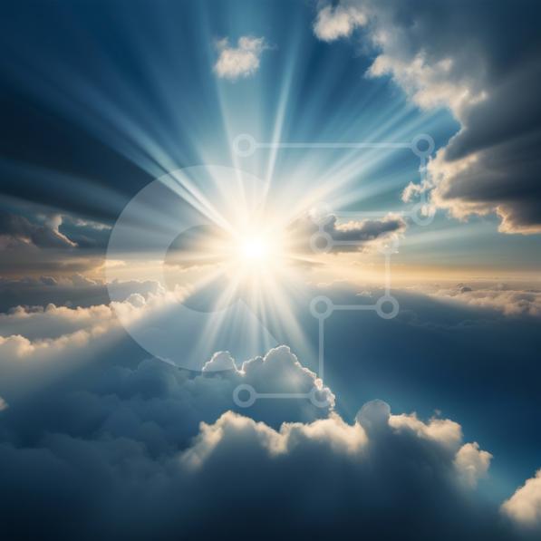 Stunning Picture of a Sunrise over the Clouds stock photo | Creative ...