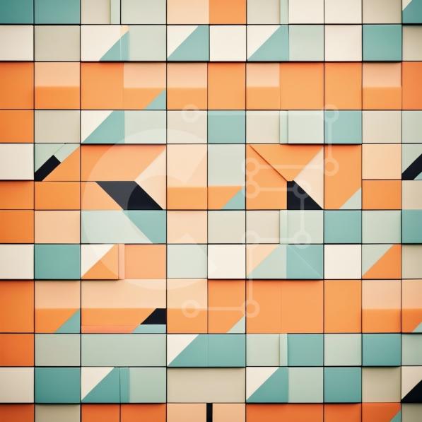 Vibrant Close-up of a Brick Wall with Geometric Pattern stock photo ...