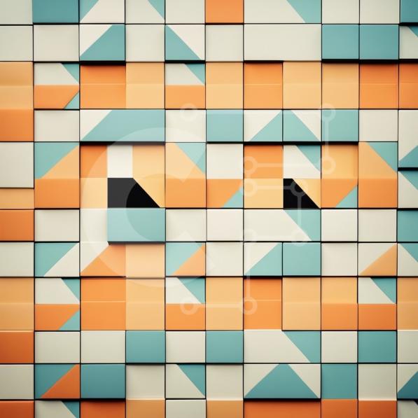 Beautiful Mosaic Wall with Geometric Pattern stock photo | Creative Fabrica