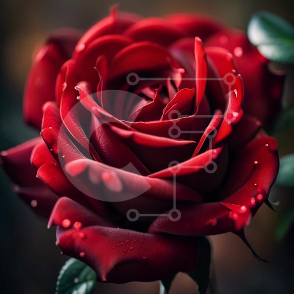 Beautiful Picture of a Red Rose with Water Droplets on Petals stock ...