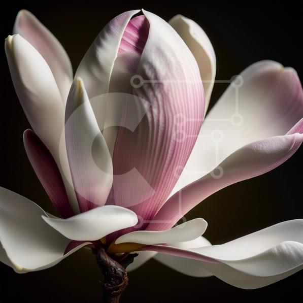 Stunning Close-up of a White and Pink Flower with Open Petals stock ...