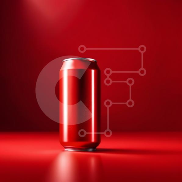 Vibrant Image of a Red Soda Can on a Bright Red Surface stock photo ...