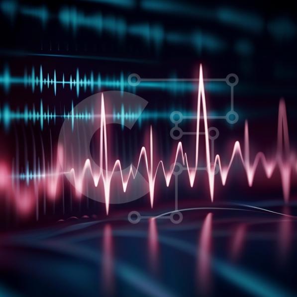 Medical Illustration of an ECG Trace Showing Heart Electrical Activity ...