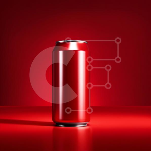 Vibrant Image of a Red Soda Can on a Bold Red Surface stock photo ...