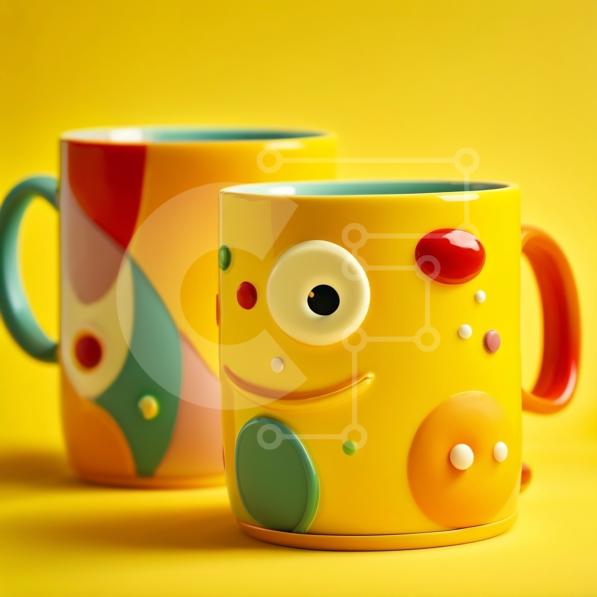 Fun and Vibrant Mugs with Unique Designs stock photo | Creative Fabrica