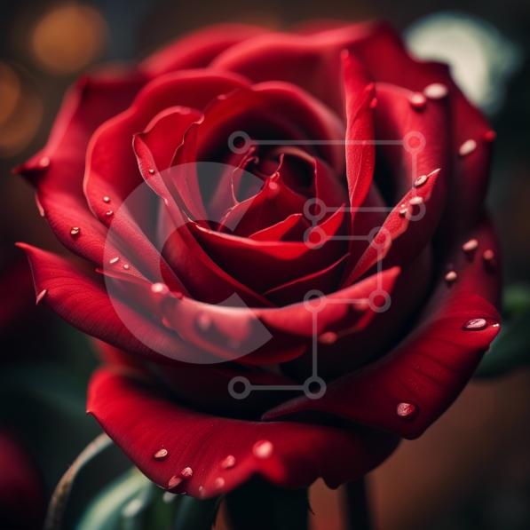 Stunning Close-up Photo of a Red Rose with Water Droplets stock photo ...