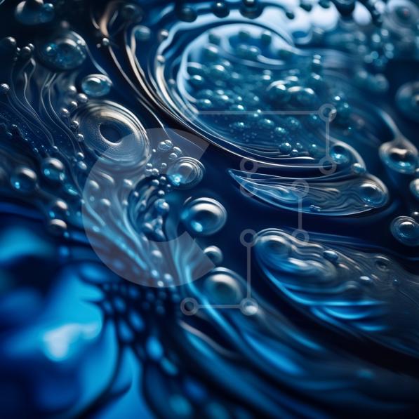 Abstract Image of Blue Liquid with Bubbles stock photo | Creative Fabrica