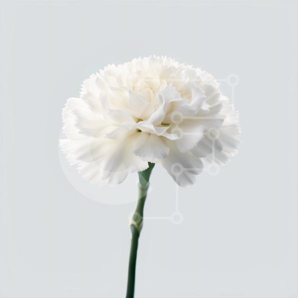 Beautiful Picture of a White Carnation Flower with Green Leaves stock ...