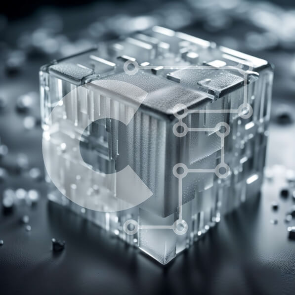 Download Futuristic High-Tech Image of a Clear Glass Cube with Circuit ...