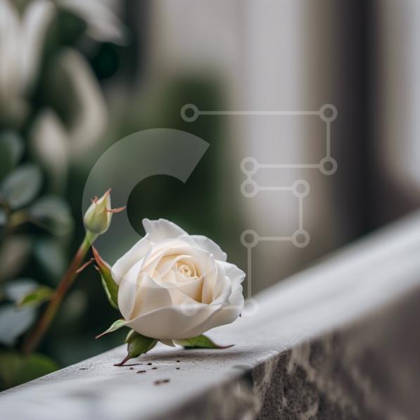 Beautiful Picture of a White Rose on a Gravestone stock photo ...