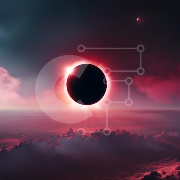 Stunning Image of a Solar Eclipse with Red Sky stock photo | Creative ...