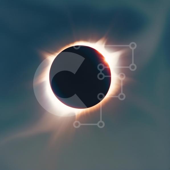 Stunning Image of a Solar Eclipse with Partial Sun and Deep Blue Sky ...