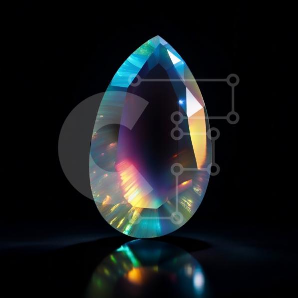 Beautiful Rainbow Iridescent Tear-Shaped Crystal stock photo | Creative ...