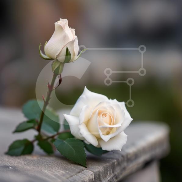 Beautiful Picture of a Single White Rose on a Wooden Surface stock ...