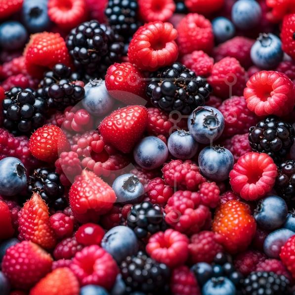 Vibrant and Fresh Berries - Strawberries, Blueberries, and Raspberries ...