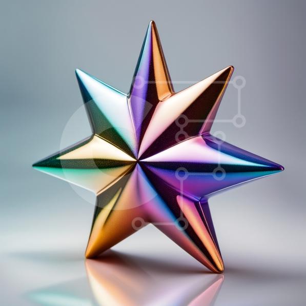 Stunning Picture of a Colorful Metallic Star-shaped Object stock photo ...