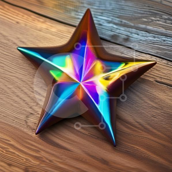 Vibrant and Eye-catching Star-shaped Object on a Wooden Surface stock ...