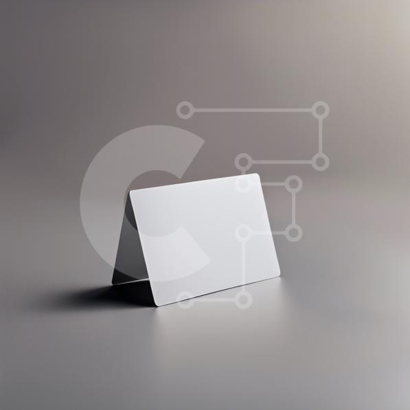 Blank White Card with Glossy Finish on Grey Surface stock photo ...