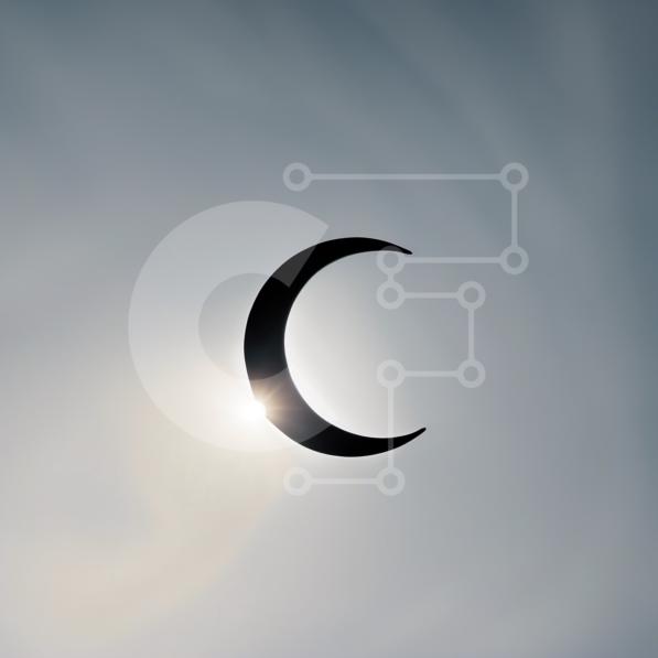 Stunning Image of a Crescent Moon in a Grey Sky stock photo | Creative ...