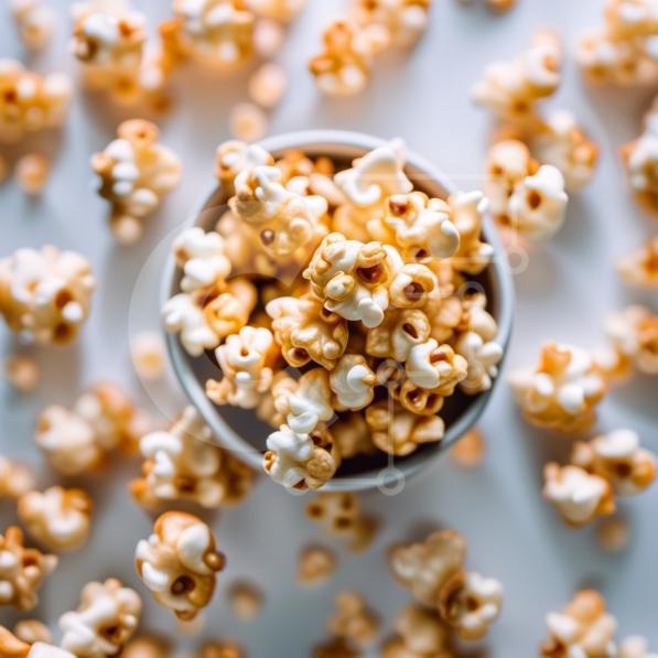 Delicious Bowl of Popcorn with a Mix of White and Yellow Kernels stock ...