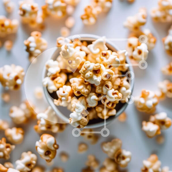 Télécharger Délicieux bol de popcorn avec un mélange de grains blancs ...