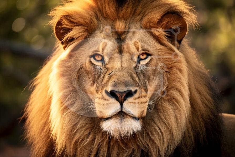 Stunning Close-up Photograph of a Lion's Face stock photo | Creative ...