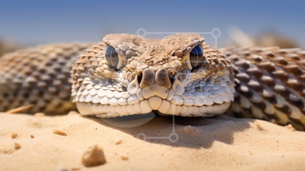 Close-up View of a Rattlesnake's Head with Bright Yellow Eyes stock ...