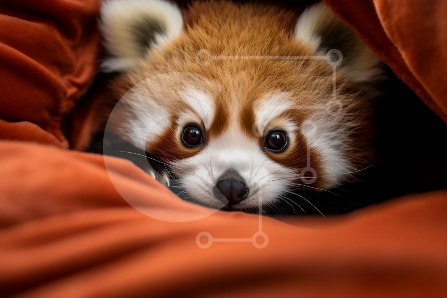 Cute Picture of a Red Panda with a Playful Expression stock photo ...