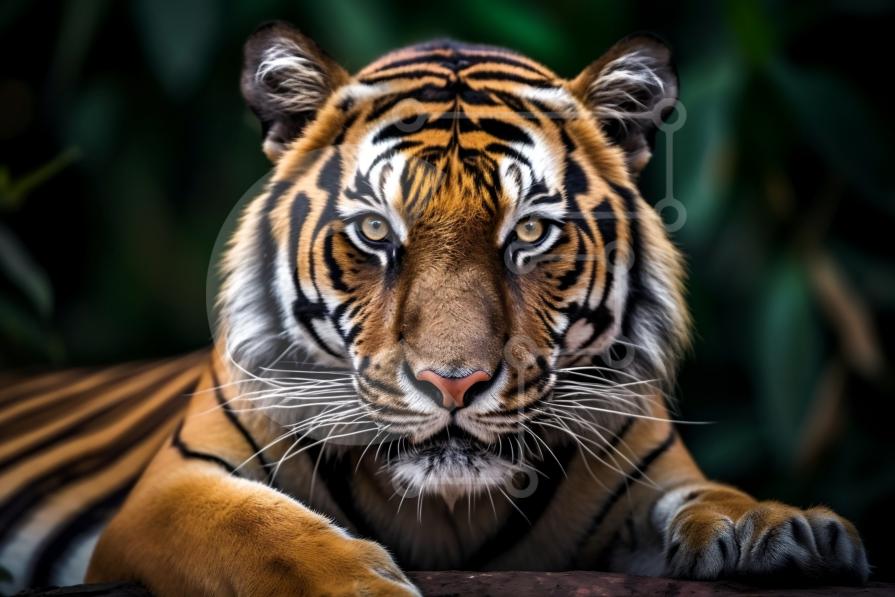 Beautiful Picture of a Relaxed Tiger in a Peaceful State stock photo ...