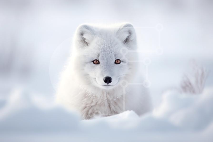 Beautiful Picture of an Arctic Fox in a Winter Wonderland stock photo ...